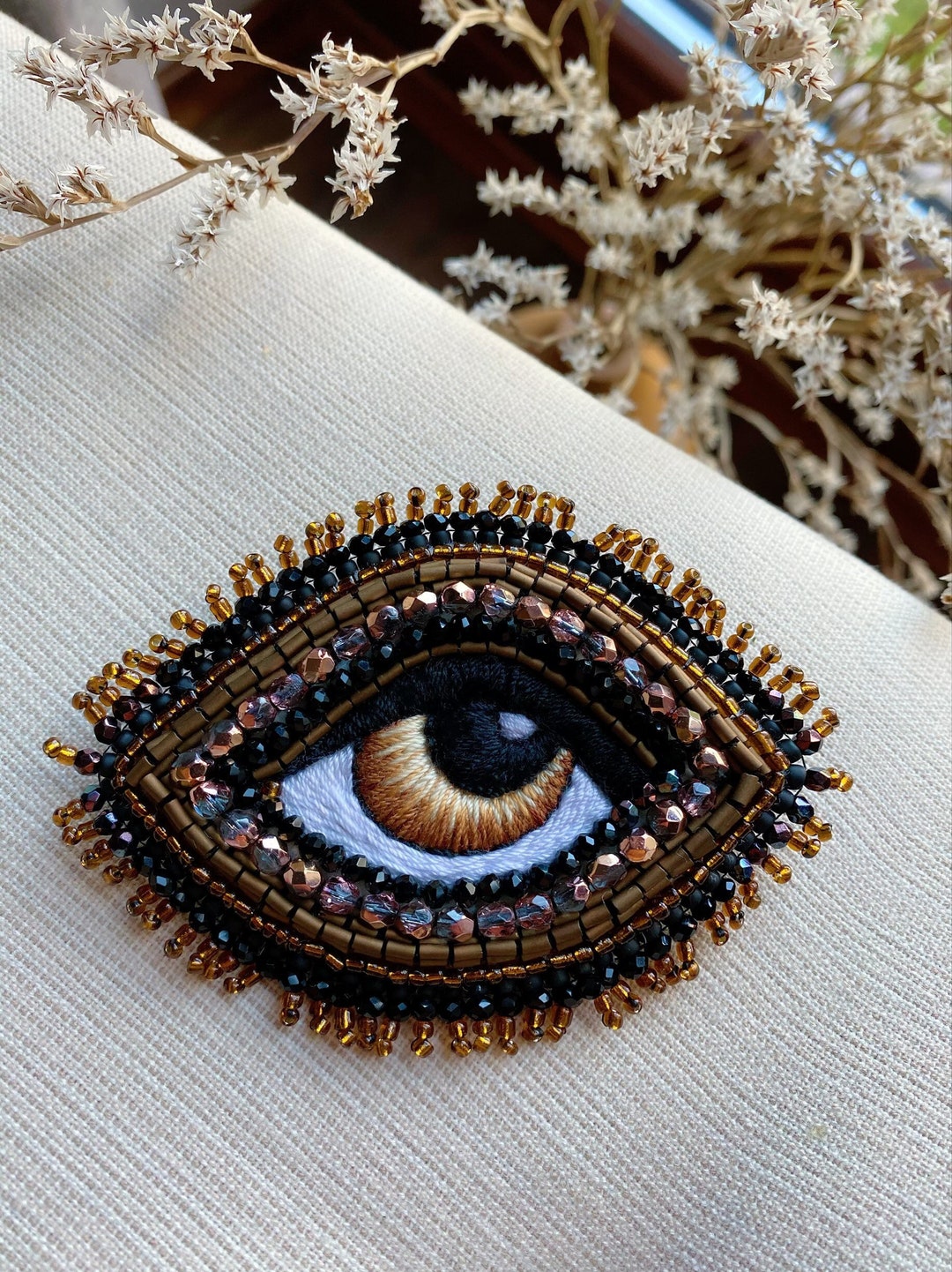 Evil Eye Brooch Nazar Brooch Protection Amulet Handmade Personalized ...