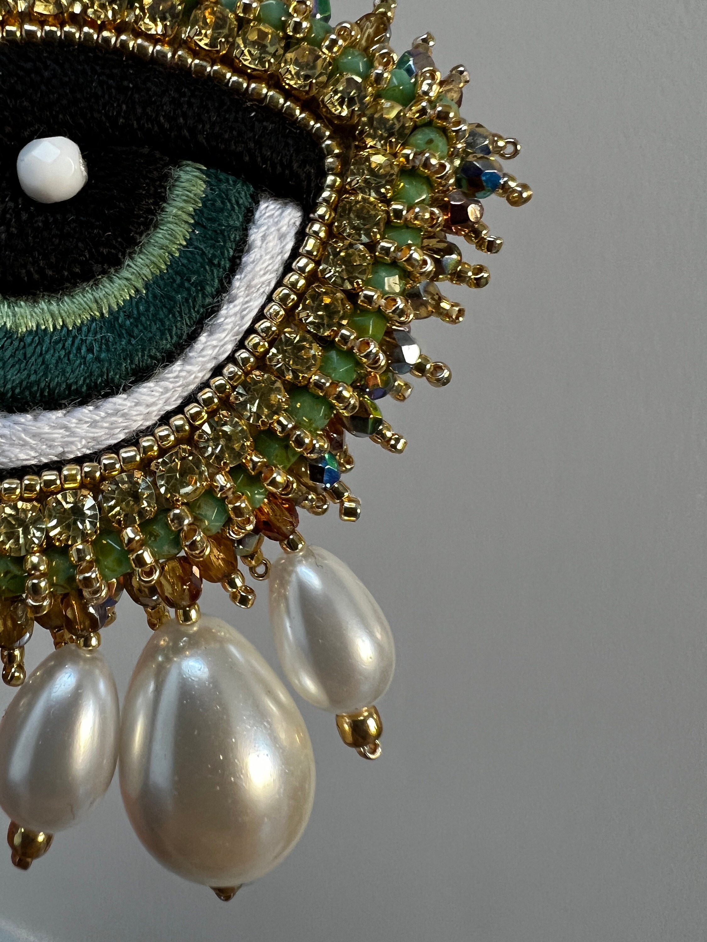 Set Evil Eye Brooch With Seashell Pearl Nazar Brooch Protection Amulet ...