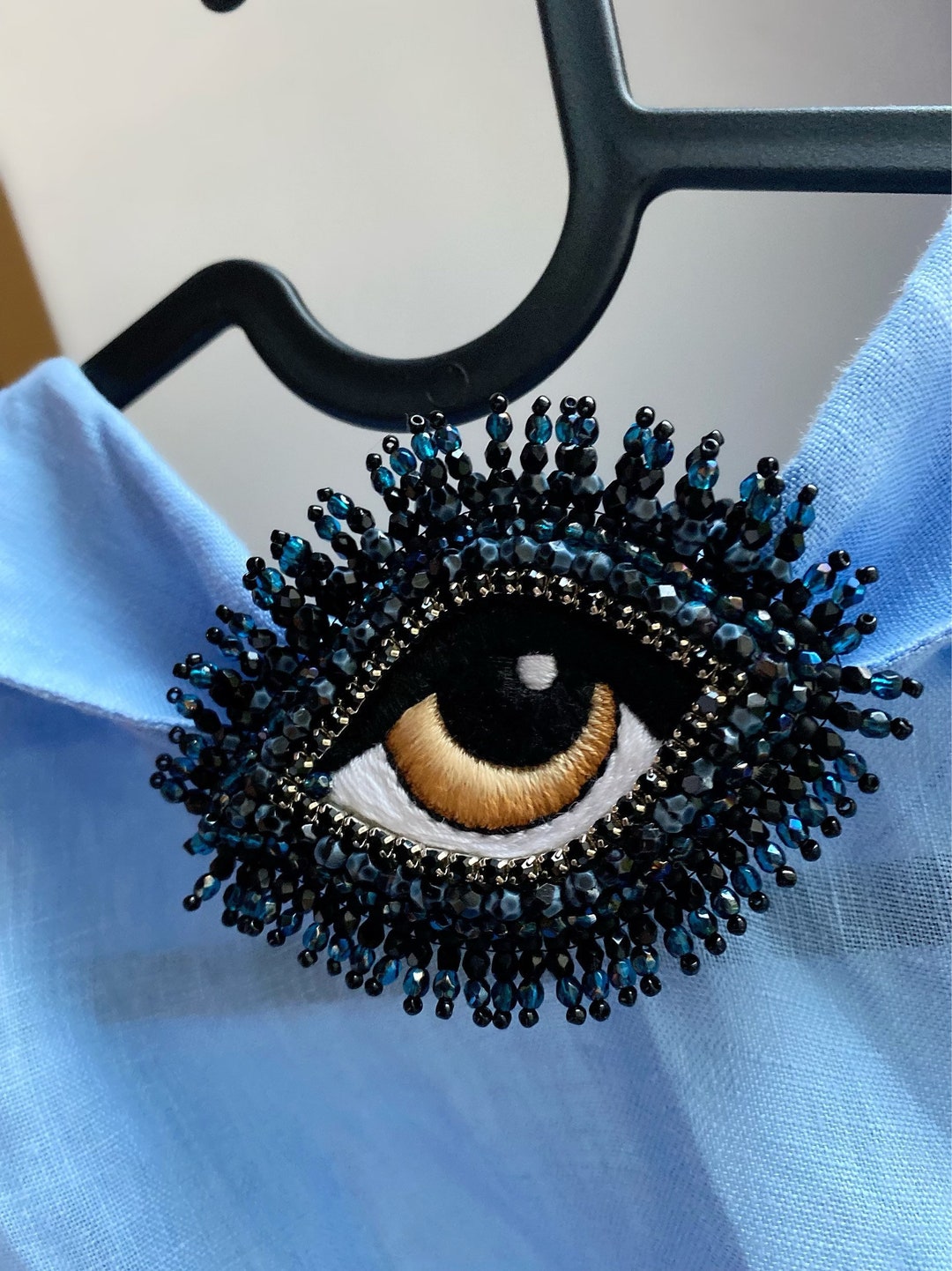 Evil Eye Brooch Nazar Brooch Protection Amulet Handmade Personalized ...