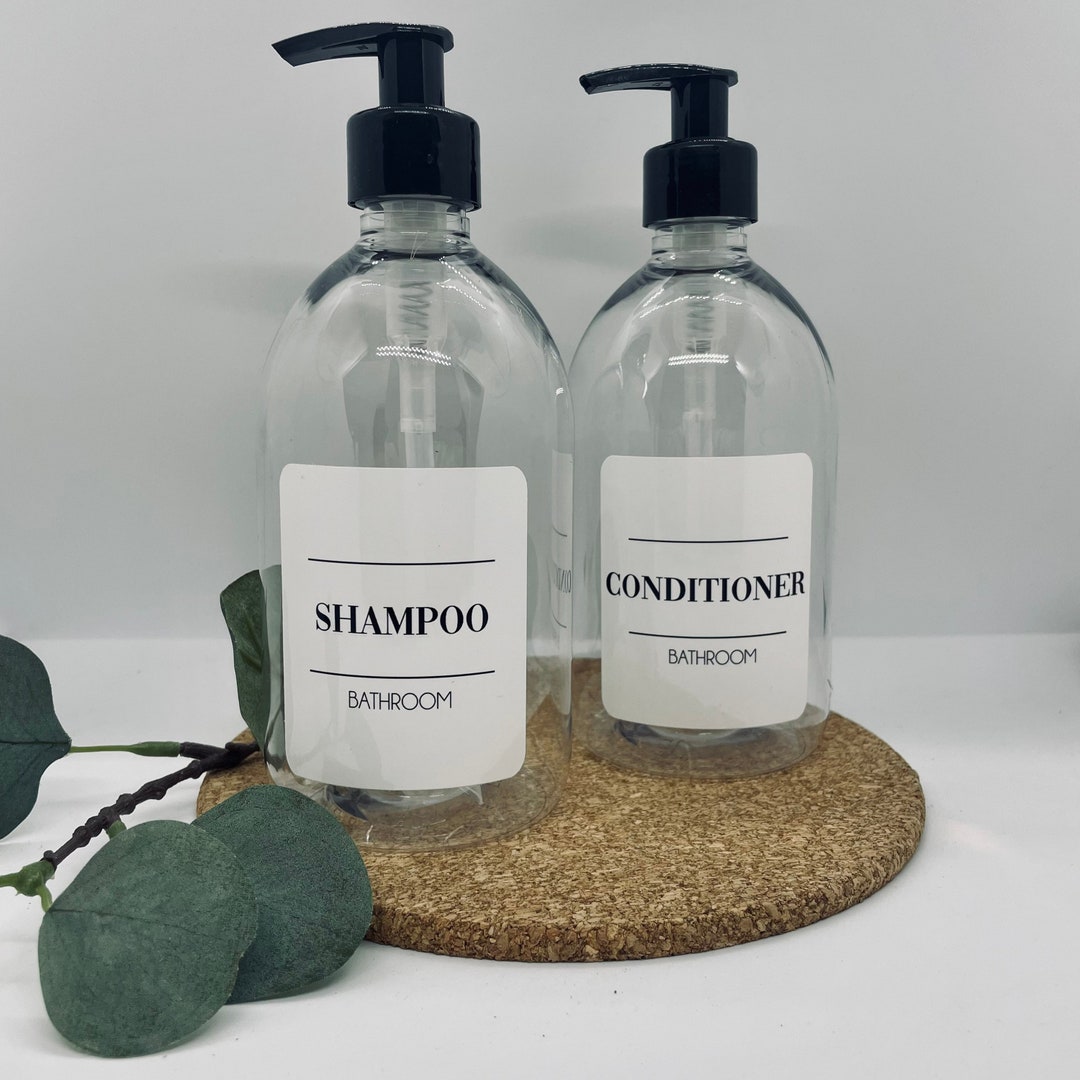 Modest Label Collection - Clear Botanical Personalised Bottles - Etsy