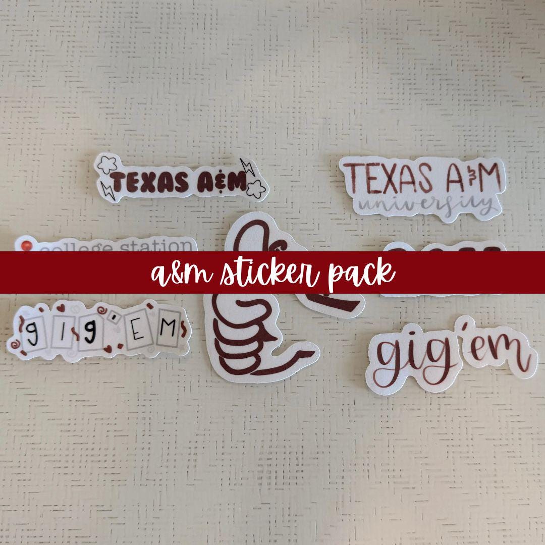 Texas A&M Sticker Pack L A M Stickers L Aggies Pack - Etsy