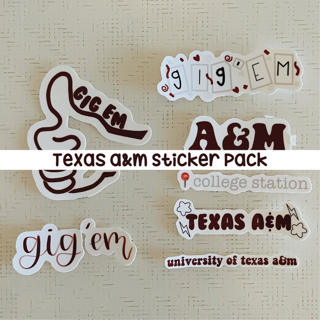 Texas A&M Sticker Pack L A M Stickers L Aggies Pack - Etsy