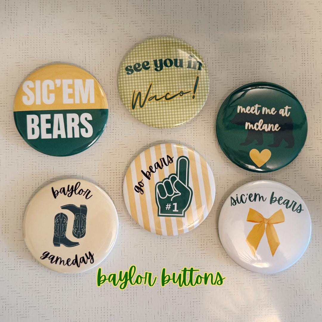 Baylor Gameday Buttons - 2.25 Inch - Etsy