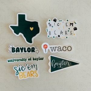 Baylor Sticker Pack L Sticker Pack L Baylor Stickers - Etsy