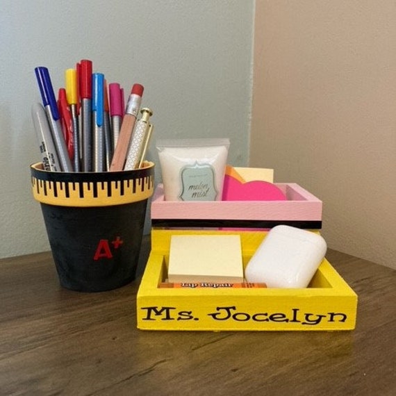 Teacher Desk Caddy Organizer Teacher Desk Décor Pencil - Etsy