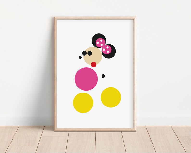 Arte imprimible de Minnie Mouse, Descarga instantánea, Arte pop, Sala ...