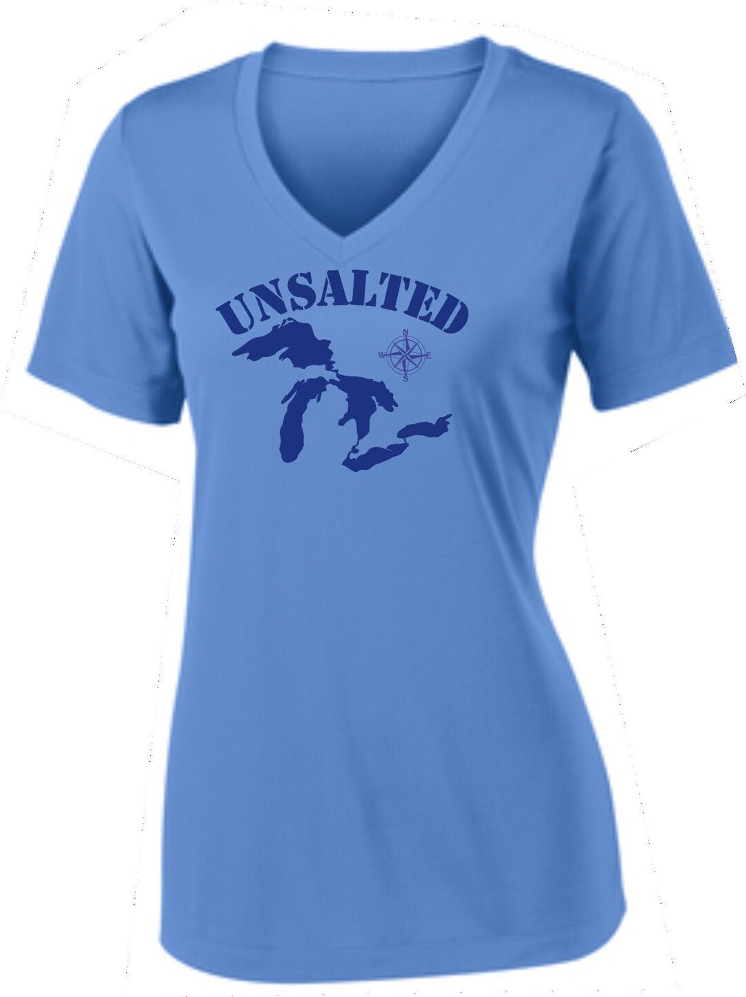 Great Lakes T-shirt With Compass Rose and Unsaletd Lettering. - Etsy
