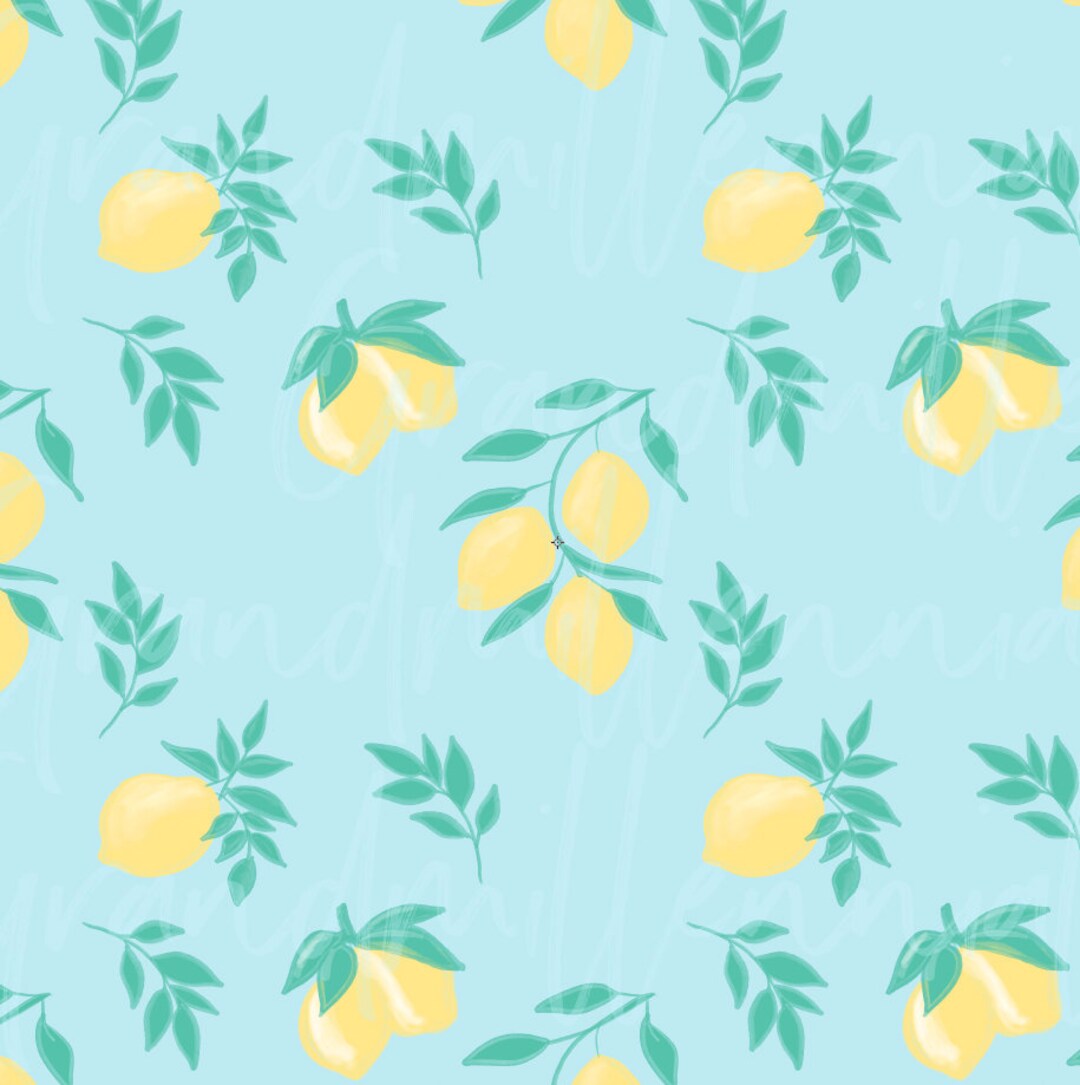 Blue Lemon Pattern, Lemon Seamless, Italy Pattern - Etsy