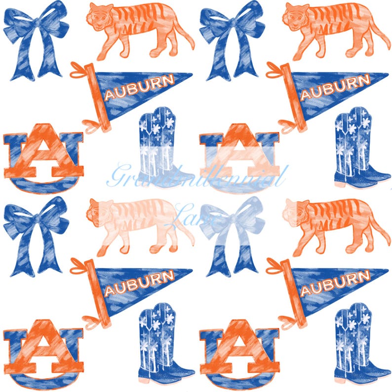 Auburn University With Tiger Seamless Pattern - Etsy