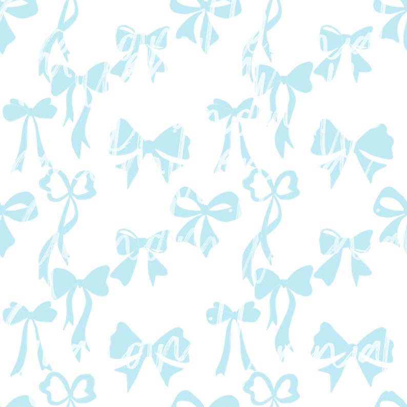 Blue Bows, Watercolor Bow Pattern Seamless - Etsy