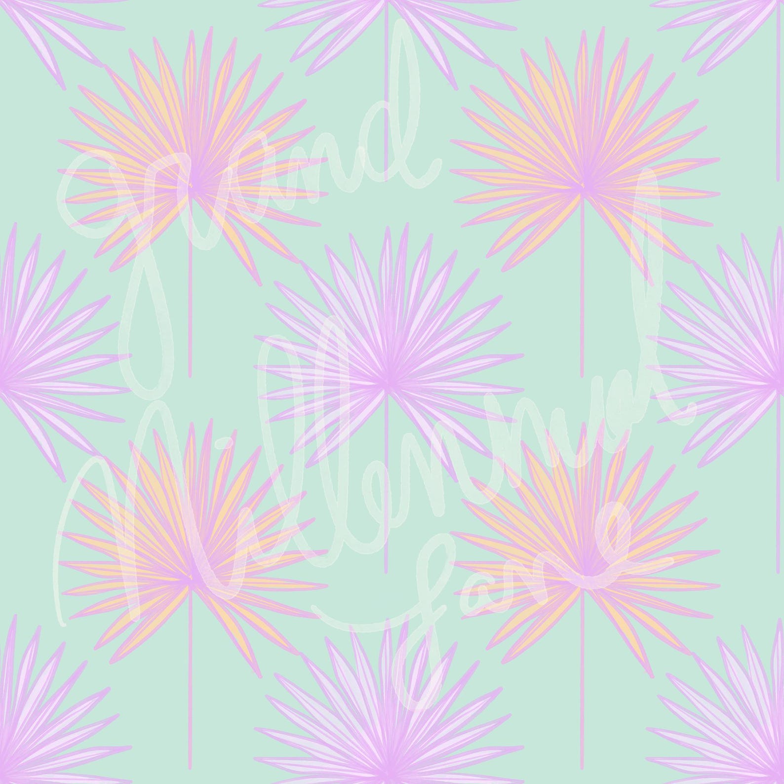 Tropical Fan Palm Seamless Pattern - Etsy