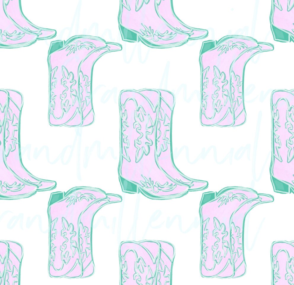 Cowgirl Boots Pattern, Western Seamless Pattern, Cowgirl, Southern ...