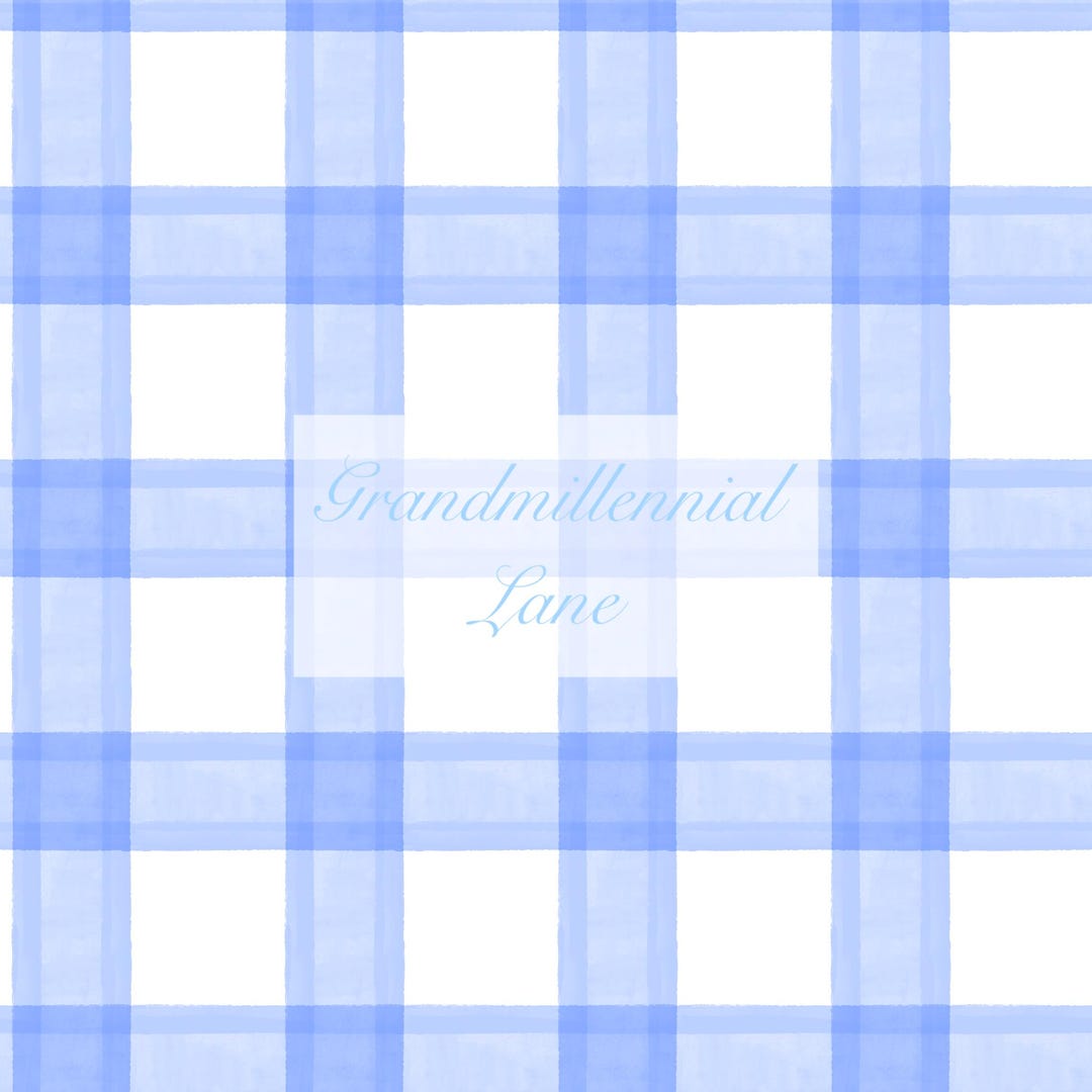 Watercolor Gingham Grandmillennial Commercial Use Spring Seamless ...