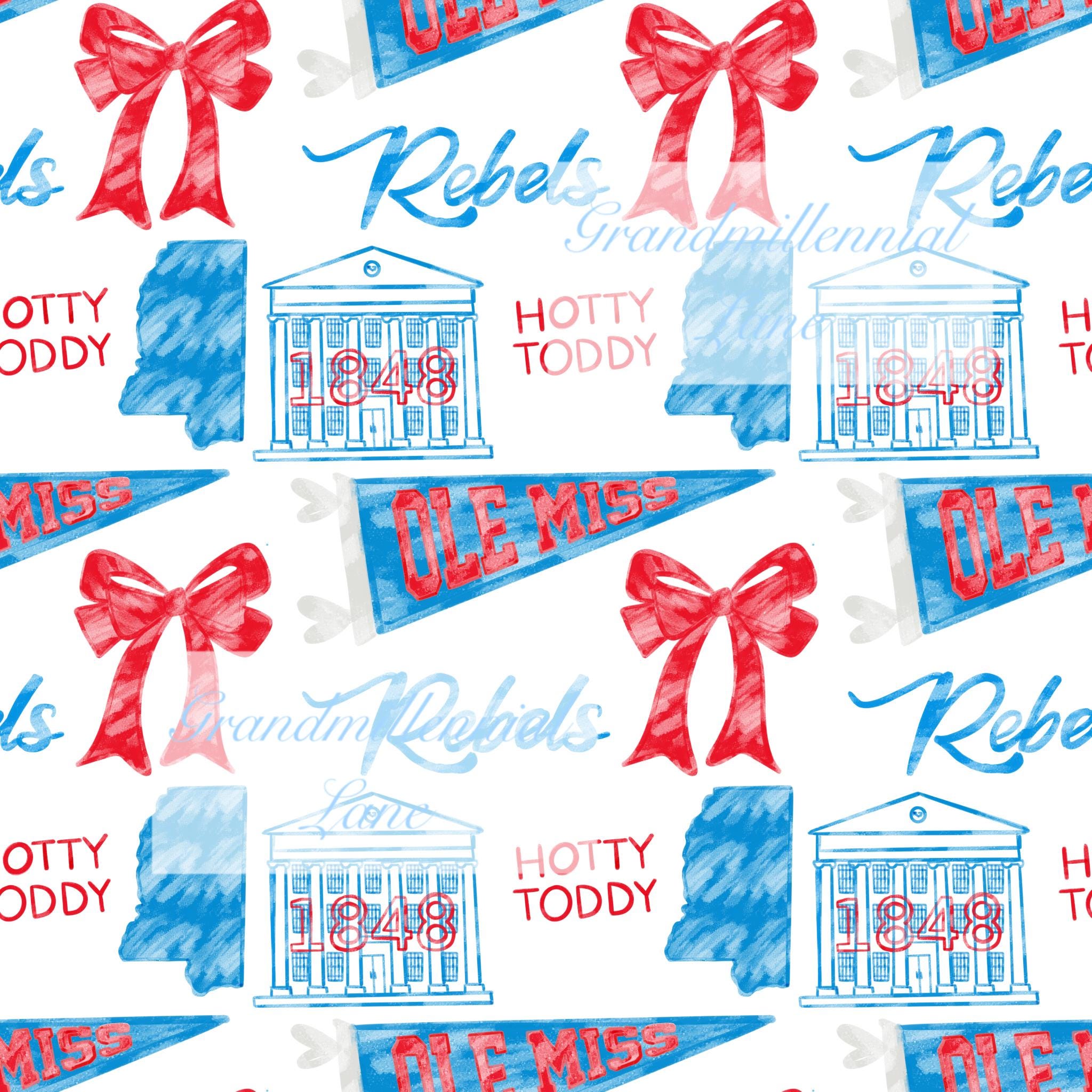 Ole Miss Seamless Pattern - Etsy