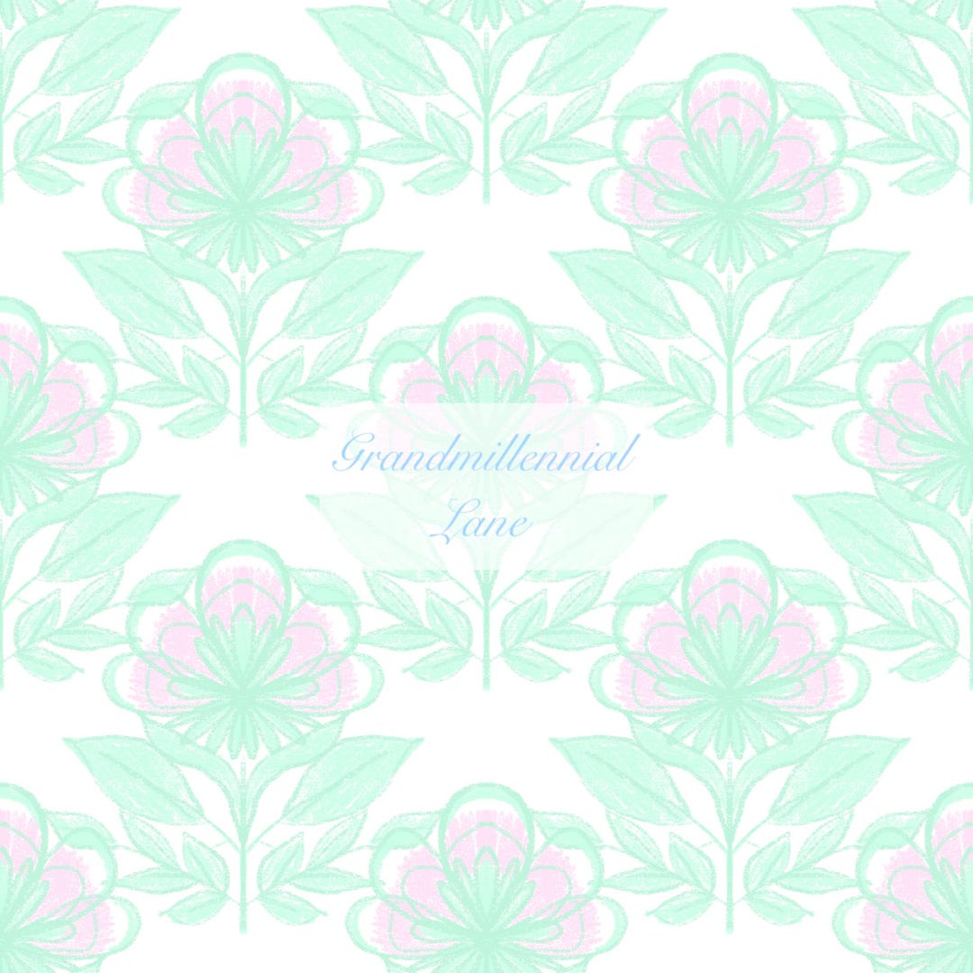 Grandmillennial Background Seamless Pattern - Etsy