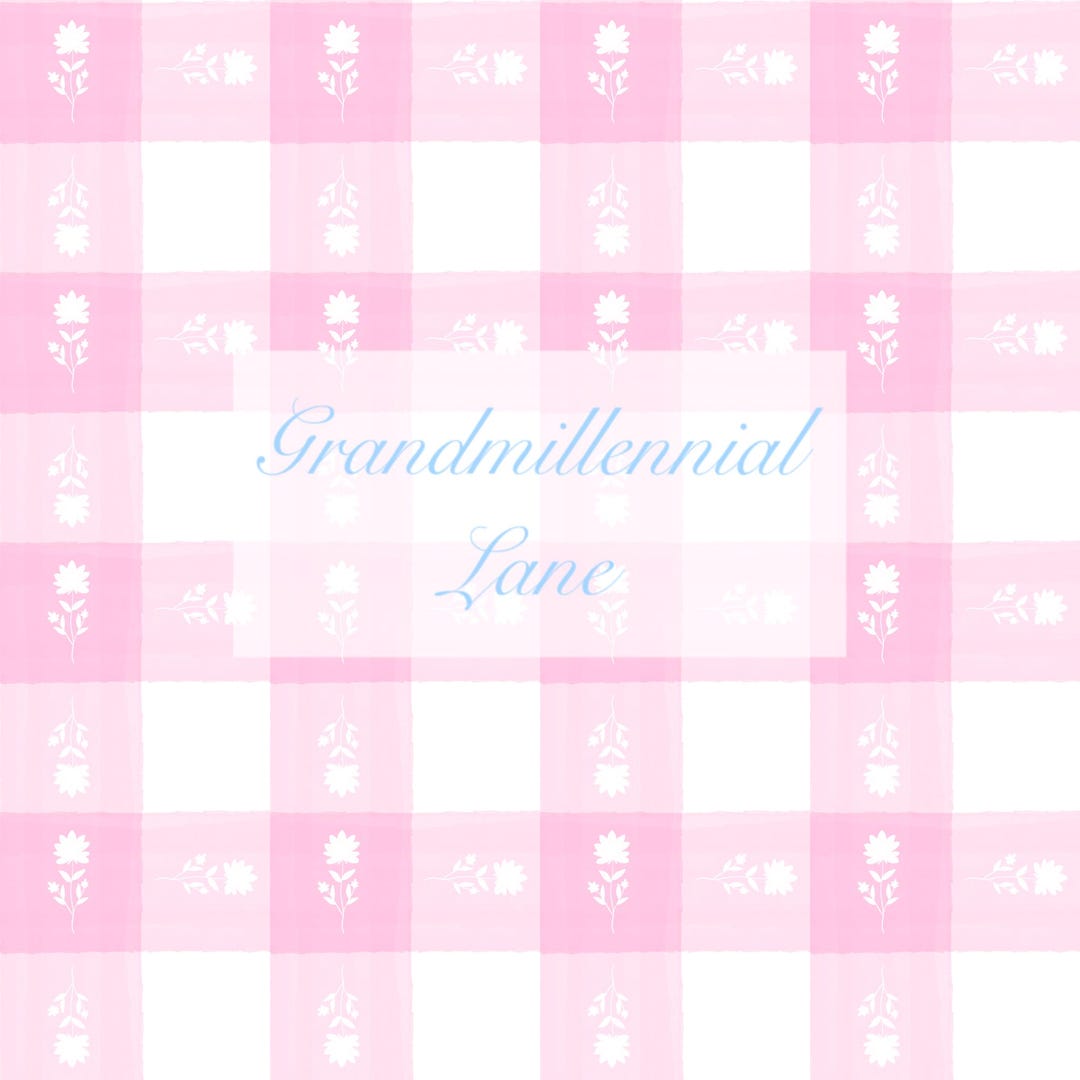 Gingham Flower Watercolor Grandmillennial Pastel Seamless Pattern - Etsy