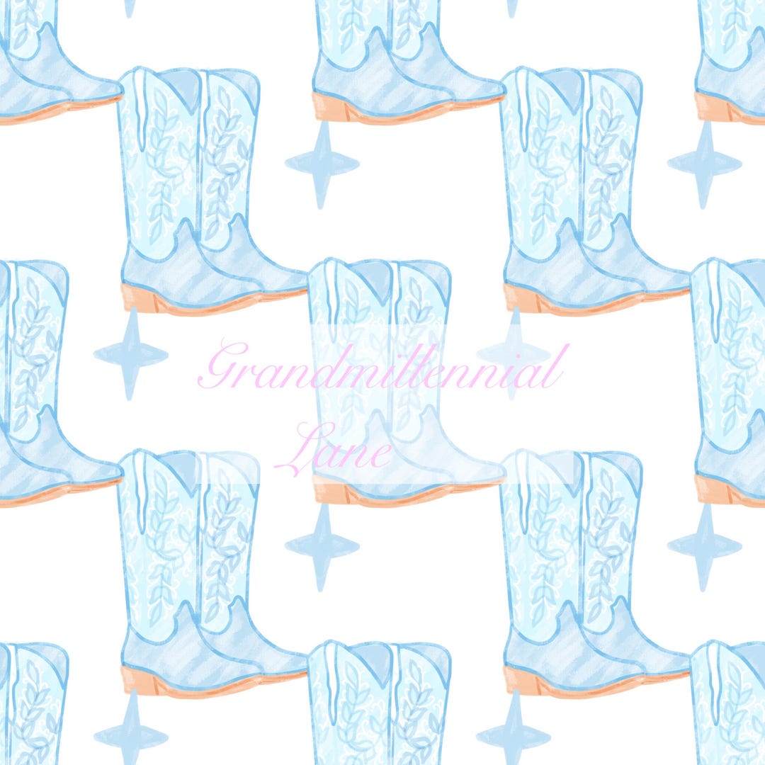 Blue Pastel Western Ariat Grandmillennial Gingham Bow Pattern Seamless ...