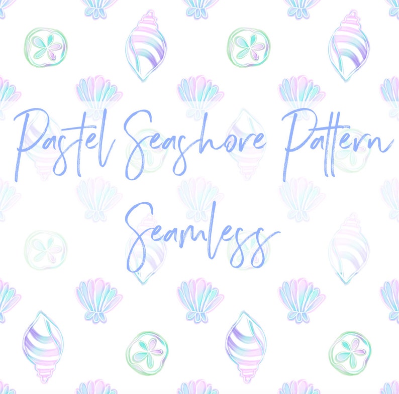Seashell Seamless Pattern Pastel Watercolor - Etsy
