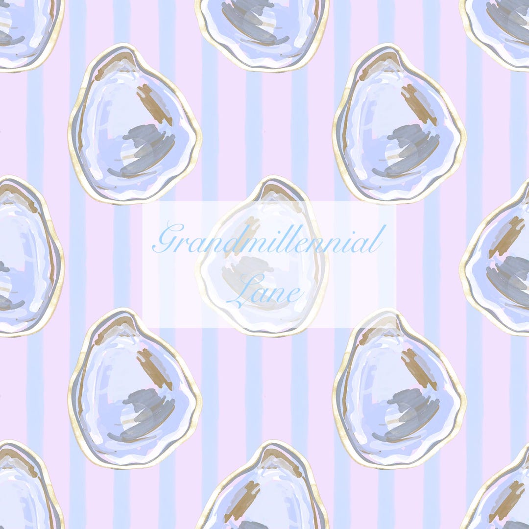 Lavender Oyster Grandmillennial Background Seamless Pattern - Etsy