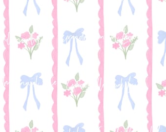 Chinoiserie Pink, Blue and Pretty Grandmillennial Seamless Pattern ...