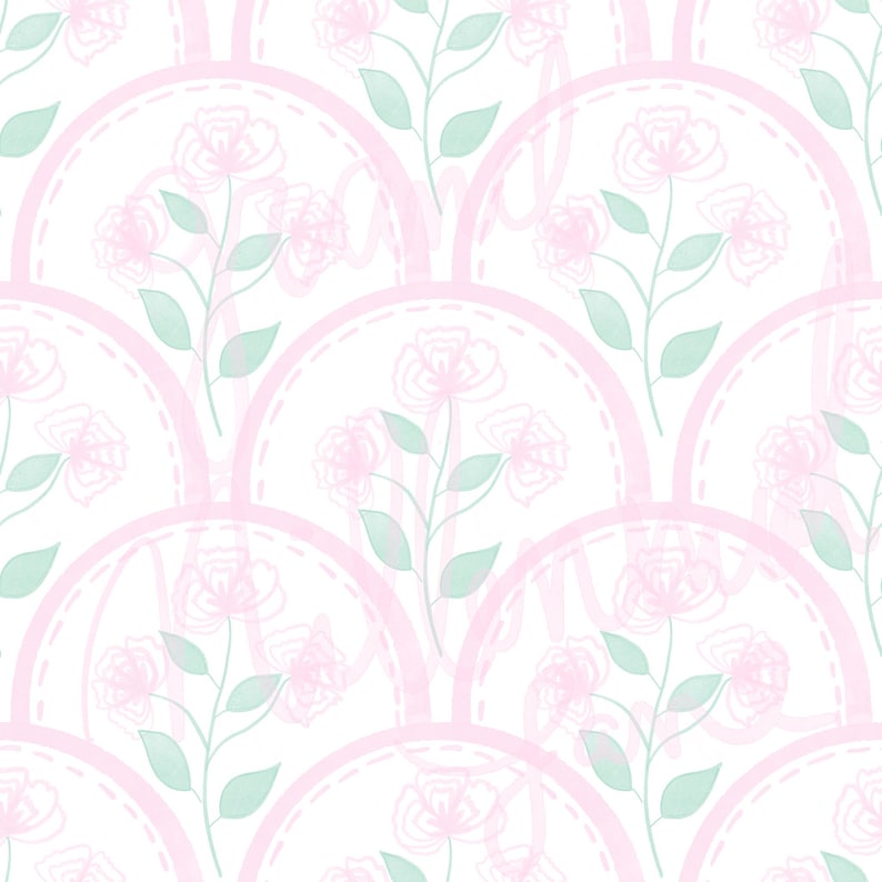 Grandmillennial Pastel Scallop Seamless Pattern - Etsy