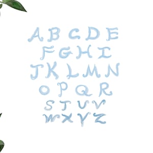 WATERCOLOR CLIPART, Blue Alphabet Clipart, Watercolour Set, Commercial ...