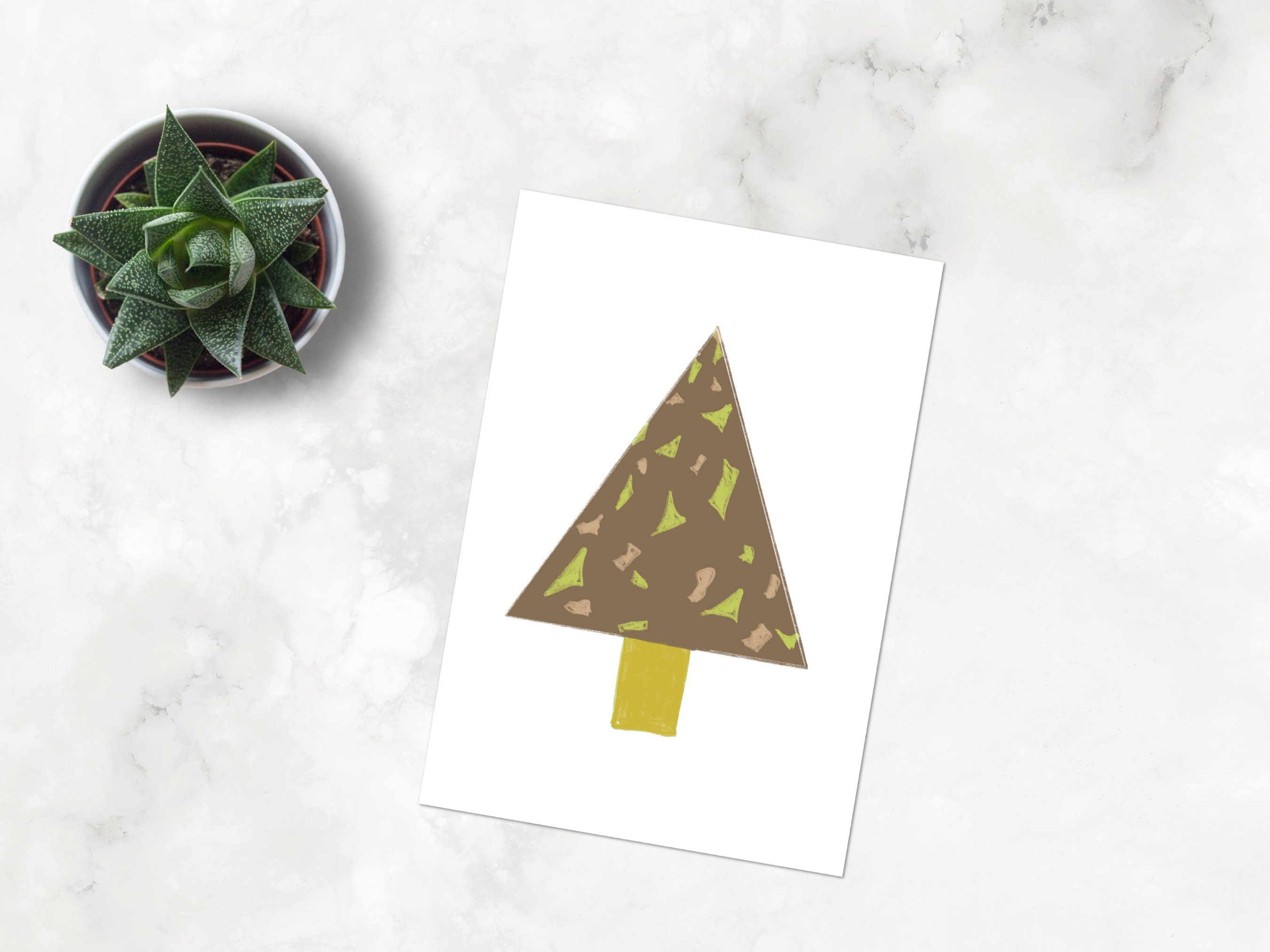 Boho Christmas Tree Clip Art Png, Simple for Holiday Decoration ...
