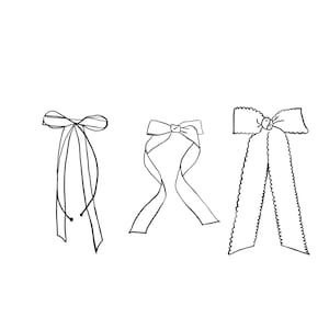 Hand Drawn Bow Clip Art İllustration,ribbon Bow Drawing,line Art Bow ...