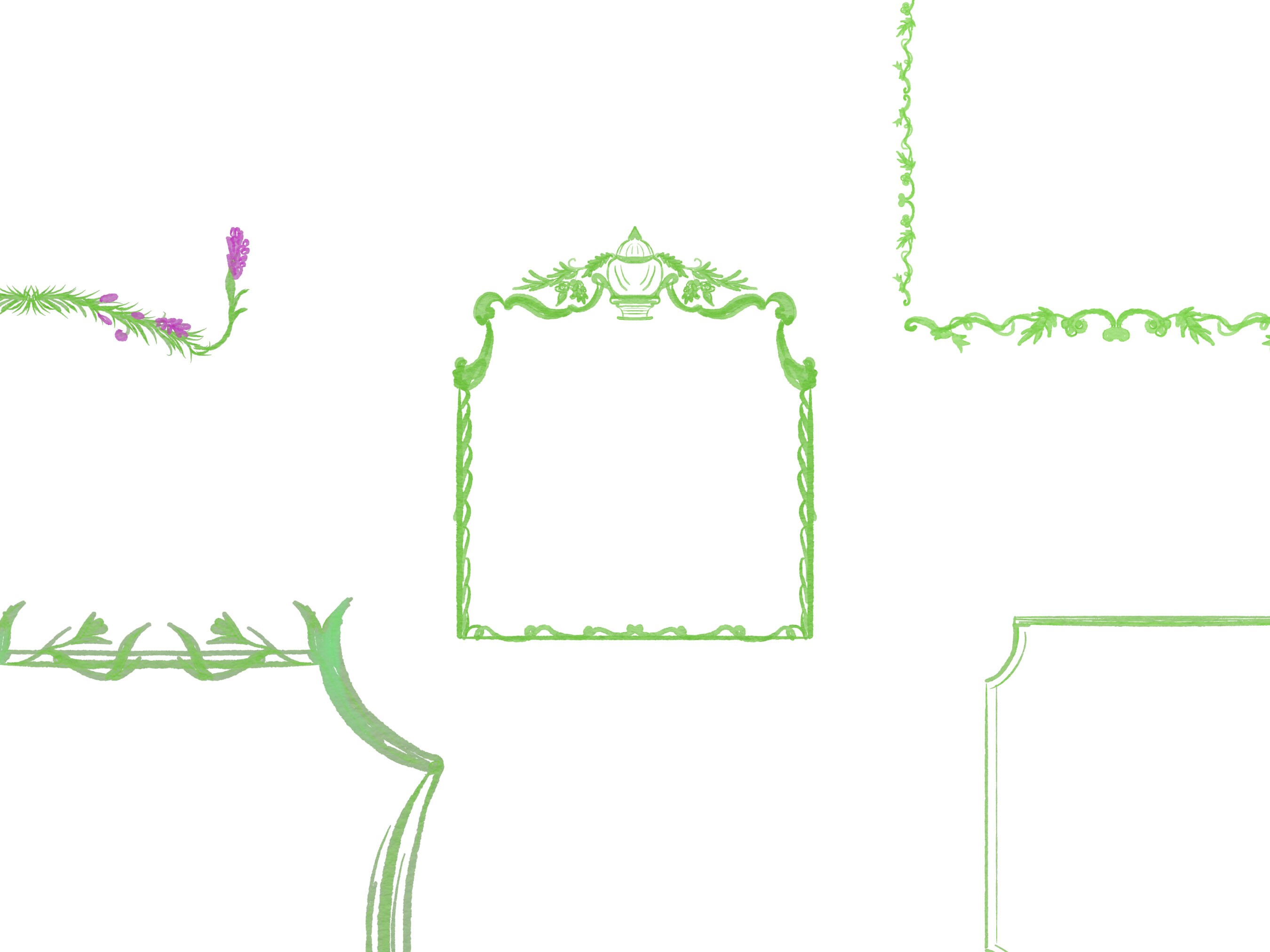 Green Crest Clipart,digital Wedding PNG ,leaf Watercolor Crests ...