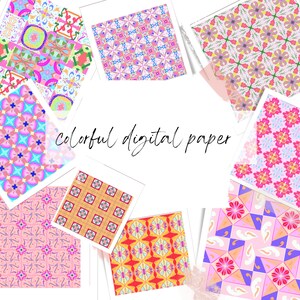 Colorful Seamless Digital Paper ,vintage Scrapbooking , Retro Wallpaper ...