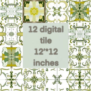 Emerald Green Tile Digital Paper, Green Tile Clipart,instant Download ...