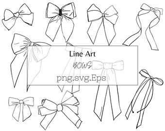 Hand Drawn Bow Clip Art, Bow Illustrations, Ink Drawn Bows, Bow Drawing ...