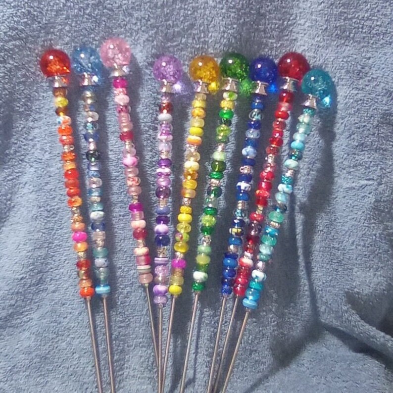 14 Inch Fairy Garden Stake, Beaded Garden Wand, Garden Baubles - Etsy