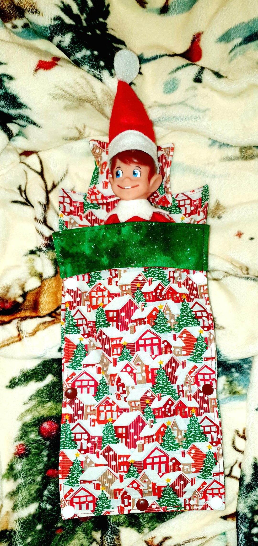 Mischievous Elf Bed – Handmade Miniature Bedding, Sheet for Santa's Elf ...