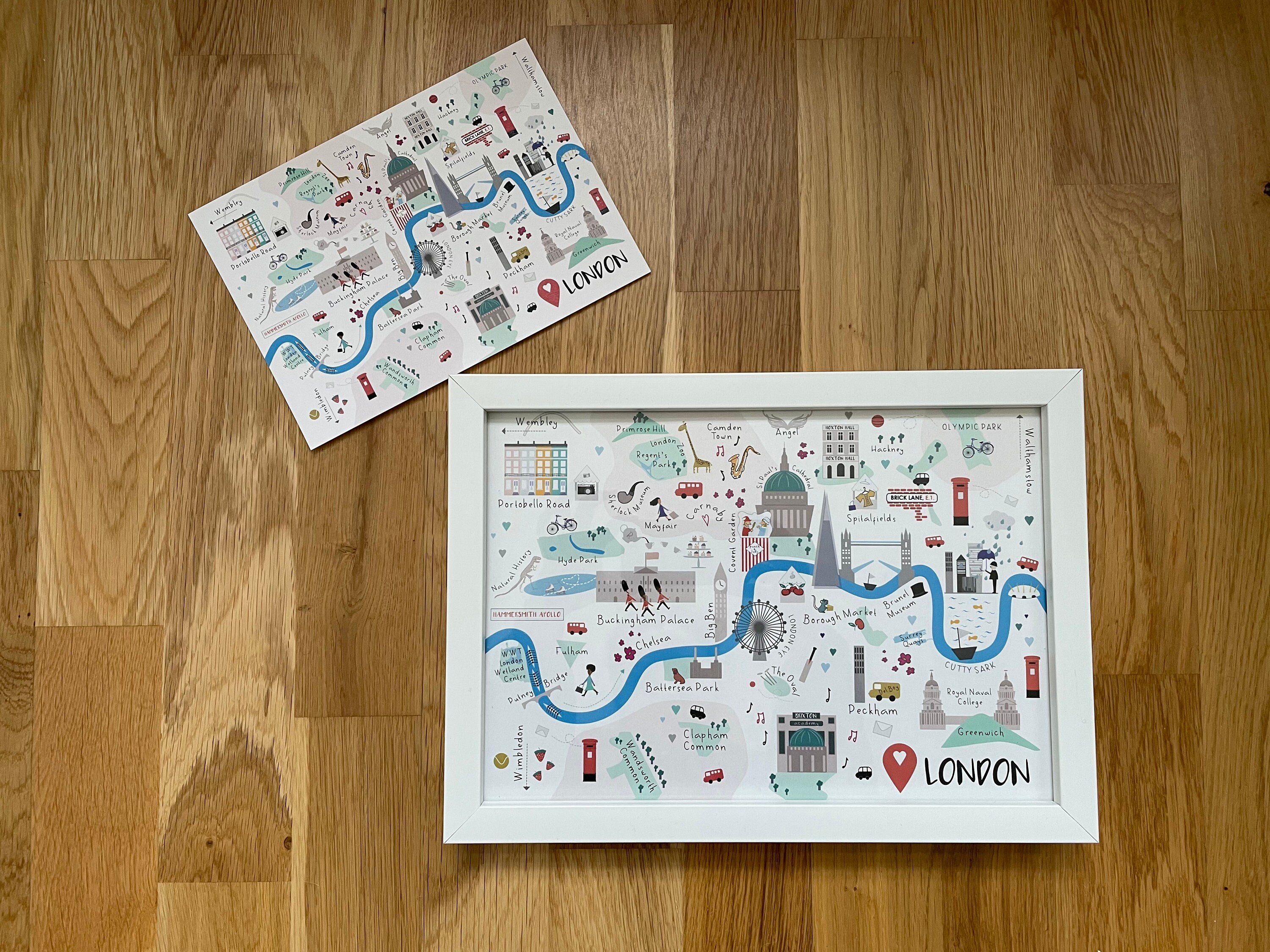 London Print - Illustrated Map - Etsy UK
