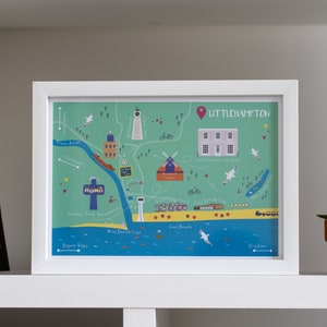 Littlehampton Print - Illustrated Map - Etsy