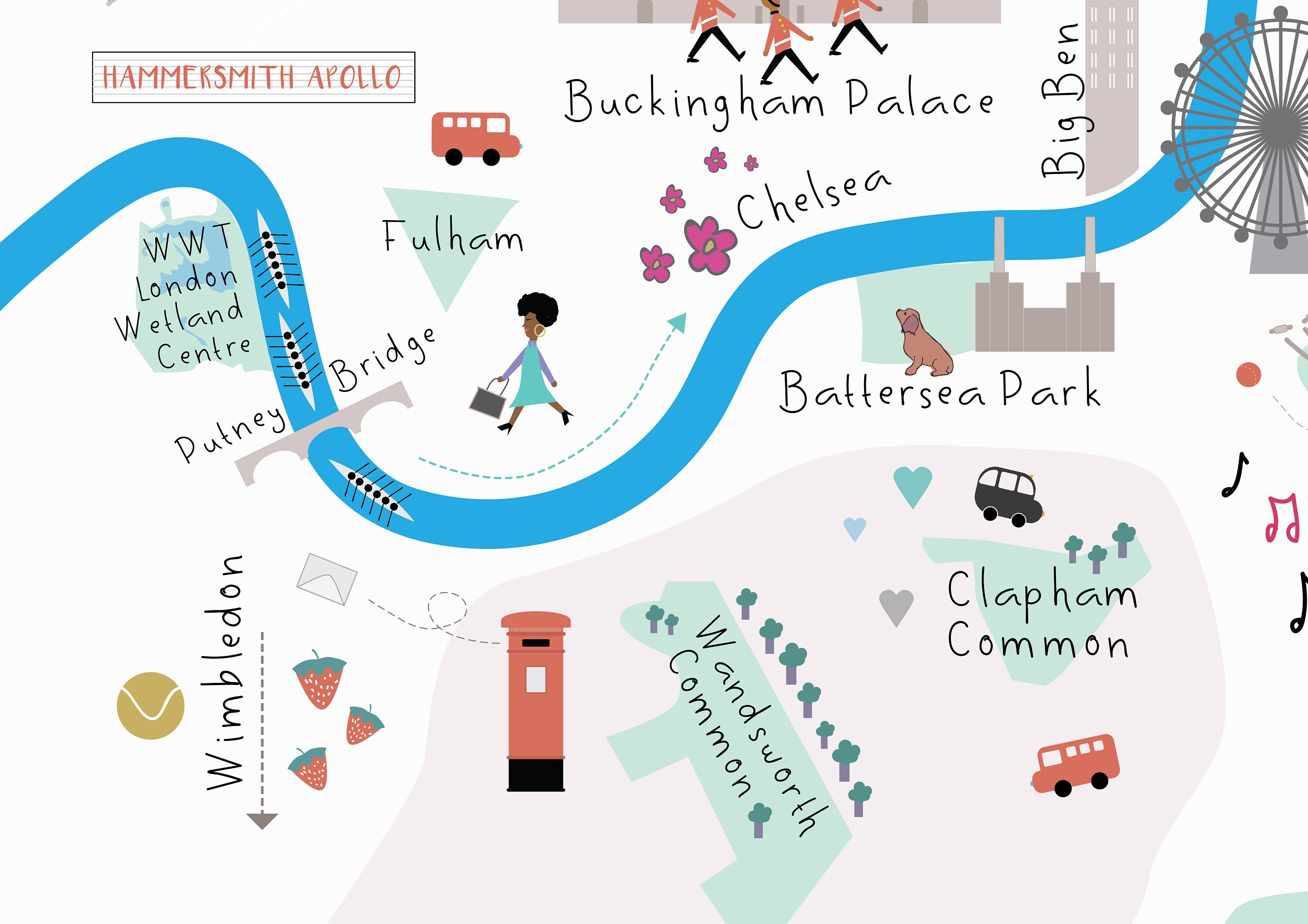 London Print - Illustrated Map - Etsy UK