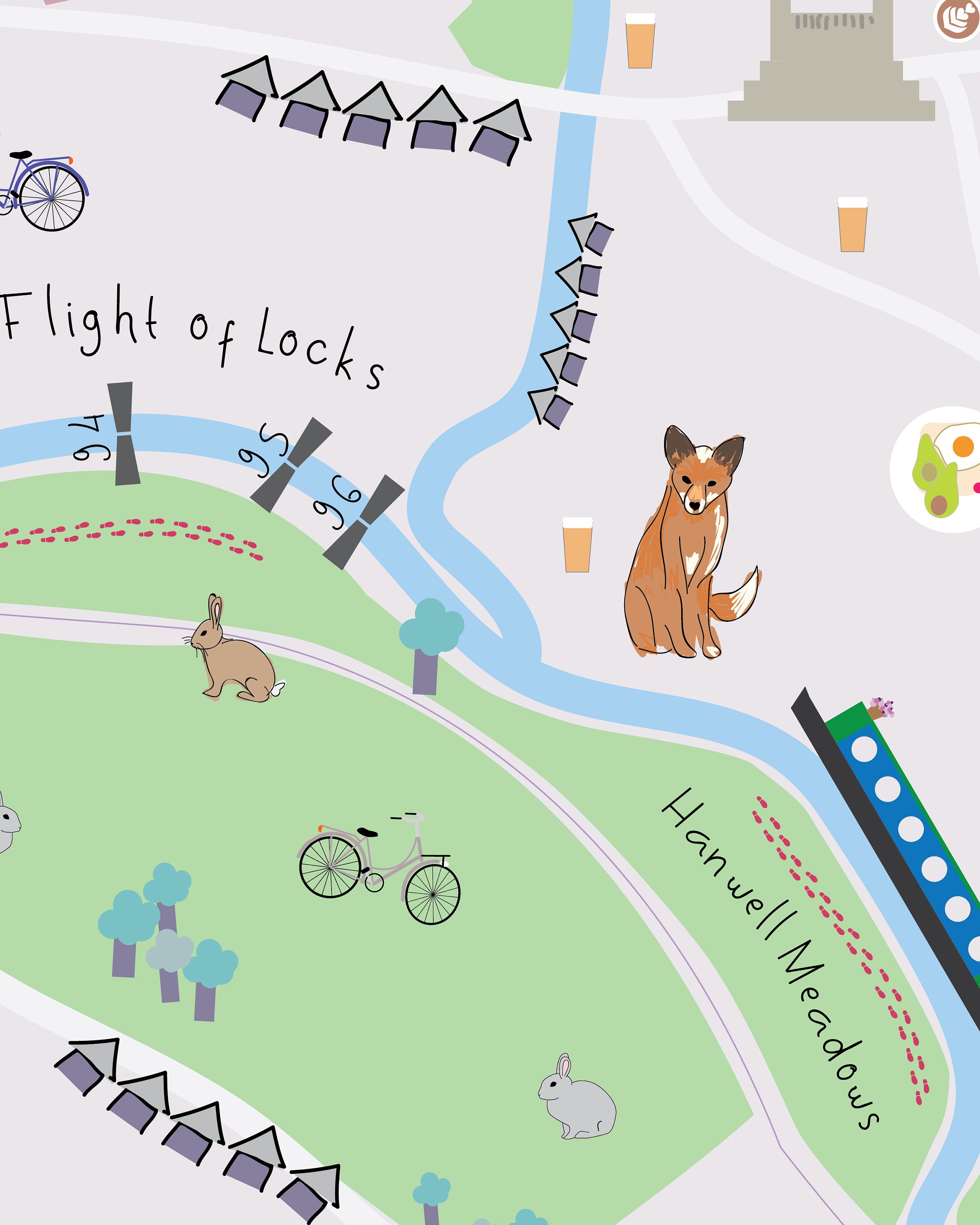 Hanwell Print - Illustrated Map - Etsy UK