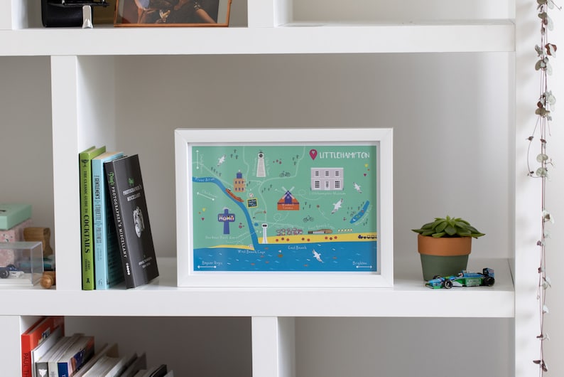 Littlehampton Print - Illustrated Map - Etsy