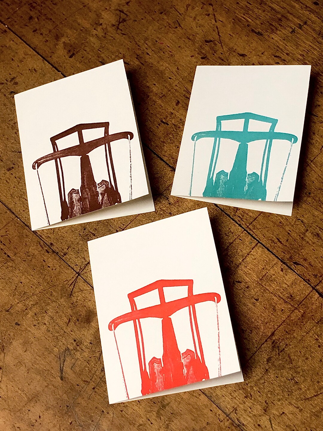 Flexible Flyer Letterpress Blank Cards - Set of 3 - Etsy