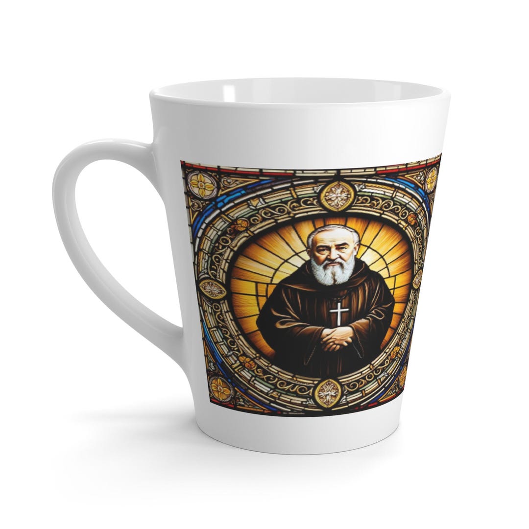 Stained Glass Saint Padre Pio Latte Mug: Catholic Gift - Etsy