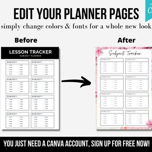 Homeschool Planner editable Canva Template, Home School Printable ...