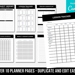Homeschool Planner editable Canva Template, Home School Printable ...