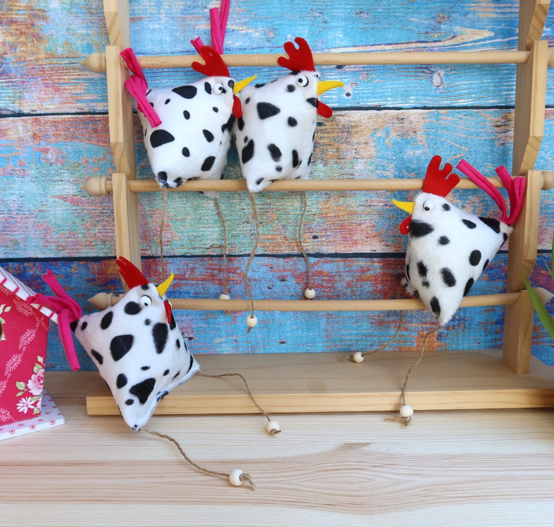 Cute Chickens Made of Fabric, Fabric Chicken, Edge Stool, Country House ...