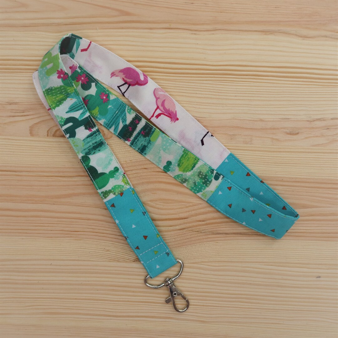 Lanyard Made of Fabric, Patchwork Pattern, Colorful, Long, Key Ring ...