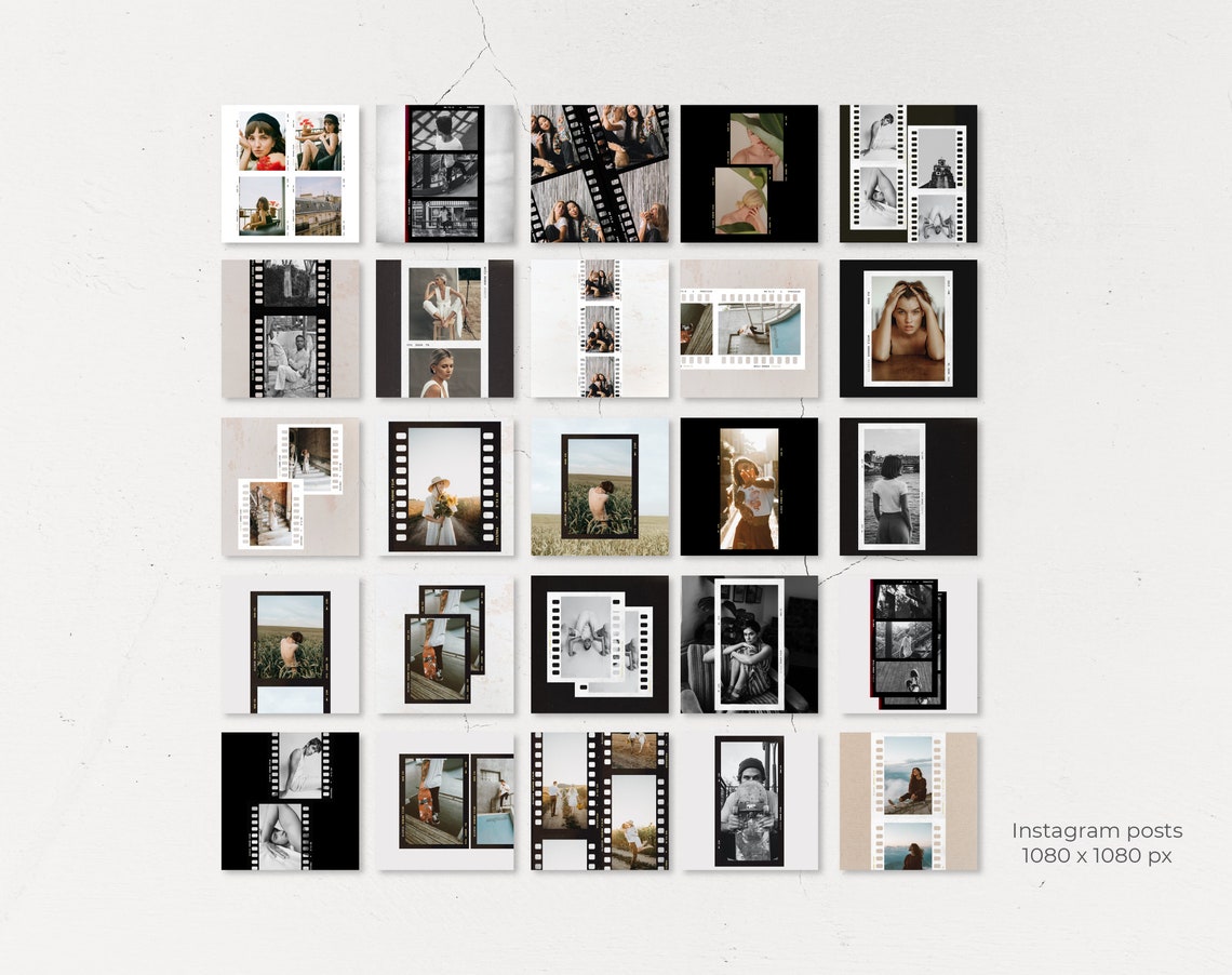 100 Instagram Templates - Film Frames Templates - Social Media ...