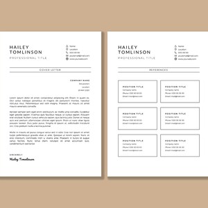 Minimalistic Resume CV Template for Canva Resume/CV | Etsy