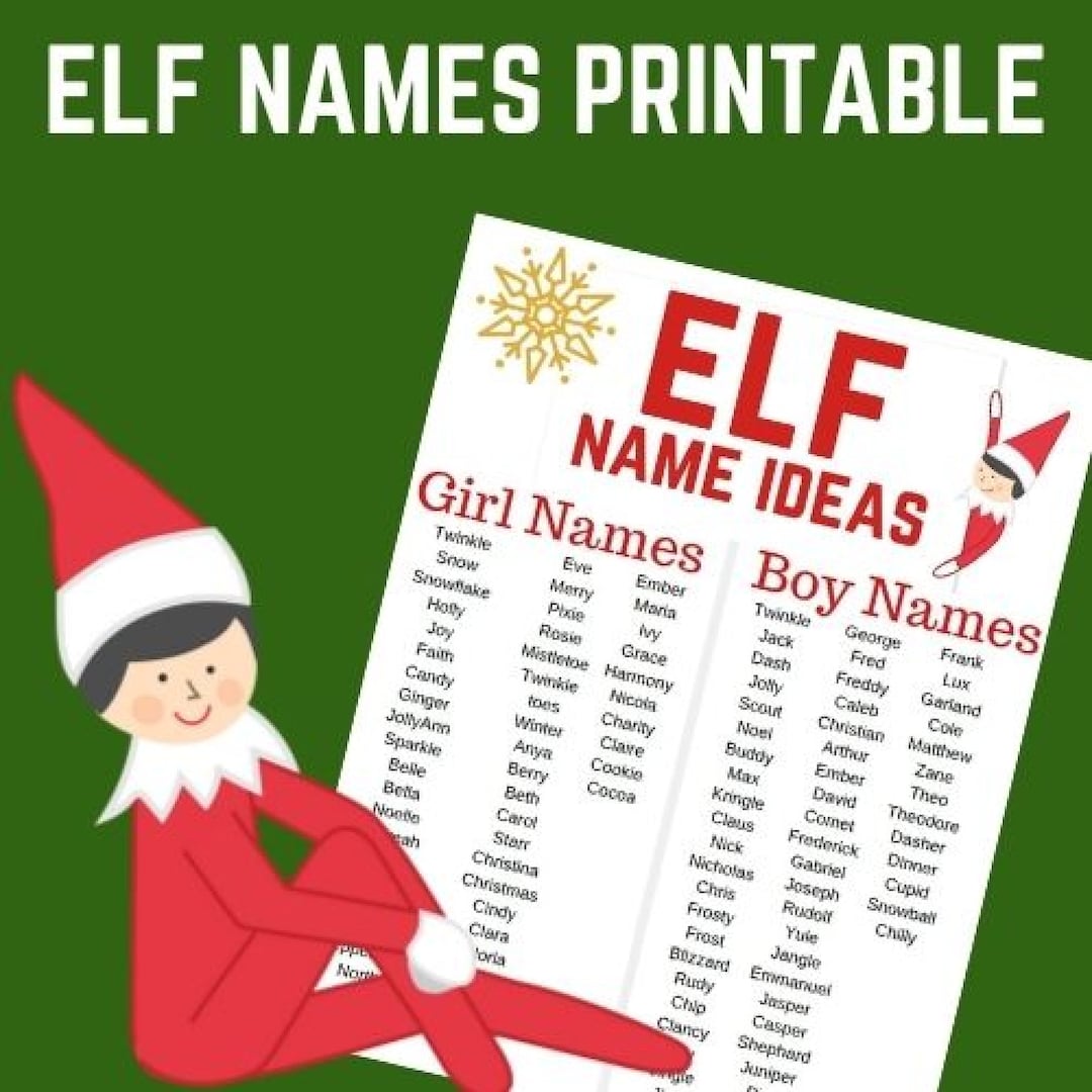 Nombres de elfos imprimibles: ¿Tienes un elfo pero necesitas un nombre ...