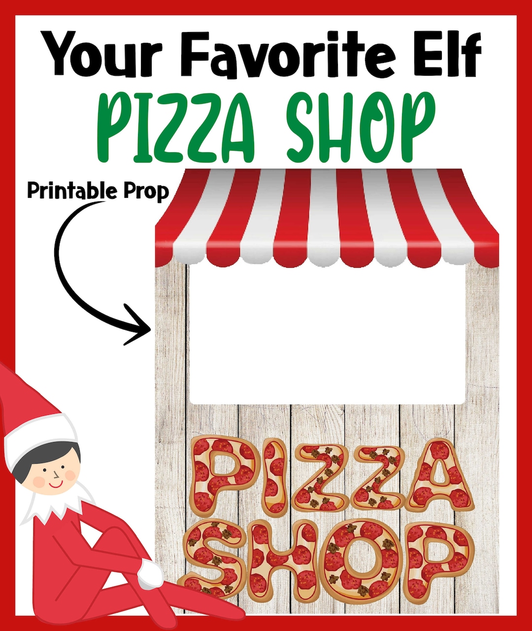 Elf Pizza Shop Printable! Printable Elf Prop for Your Favorite Elf ...