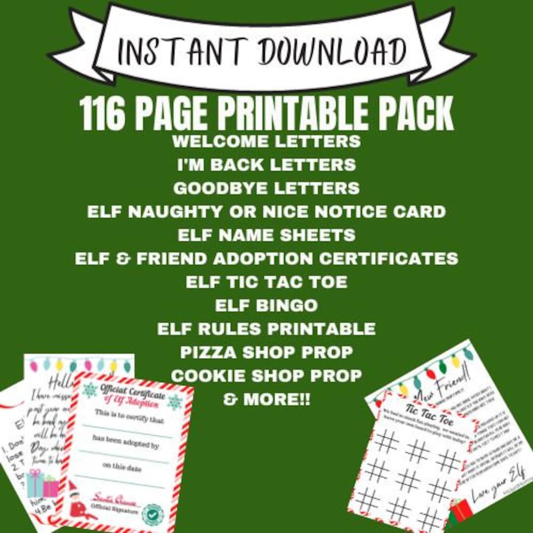 ULTIMATE Elf Prop Printable Pack Elf Letters, Elf Notes, Elf Props, Elf ...